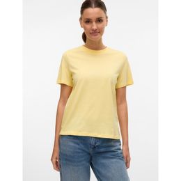 V&eacute;ro Moda Vero Moda Damen Kurzarmshirt &raquo;VMPAULINA SS T-SHIRT GA JRS NOOS&laquo; Baumwolle, regular fit gelb S