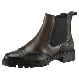 Ara Damen Chelseaboots &raquo;TULSA&laquo; , Stiefelette, Schlupfboots mit Lyralochung, G-Weite (weit) gr&uuml;n 4 (37)
