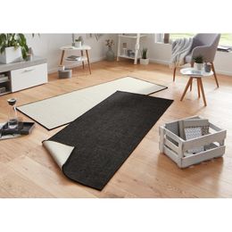 NORTHRUGS Teppich &raquo;Miami Wendeteppich&laquo; rechteckig 5 mm H&ouml;he In-& Outdoor, Wetterfest, Balkon, L&auml;ufer, Wohnzimmer, Wasserfest schwarz Kunstfaser