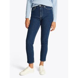 Tommy Hilfiger Damen Slim-fit-Jeans &raquo;Slim Cigarette High Waist&laquo; mit Logo-Badge, in blauer Waschung blau 25, L&auml;nge 32