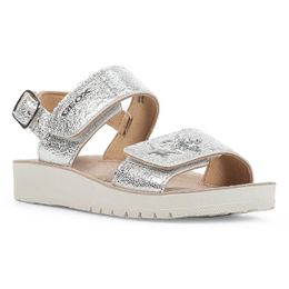 Geox M&auml;dchen Sandale &raquo;J SANDAL COSTAREI GI&laquo; , Plateau Sandale, Keilsandale mit Glitzer silber 28