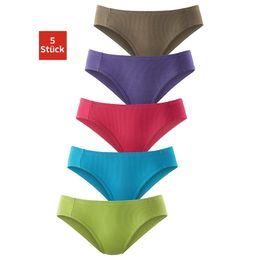 Petite Fleur Damen Petite Fleur Bikinislip 5er-Pack, aus weicher Pikee-Qualit&auml;t bunt 36