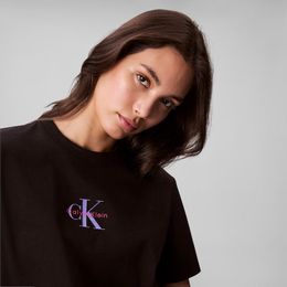 Calvin Klein Jeans Damen Kurzarmshirt &raquo;SS 20s CLASSIC LOGO TEE&laquo; Mit Glitzer-Logo L (42)