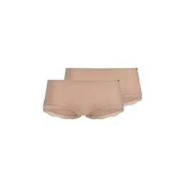 Skiny Damen Panty &raquo;Classicotton&laquo; 2er Pack, bequem, basic, mit Spitze, Baumwollmix beige 44