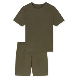 Schiesser Short Pajamas 'Modern Bonded' male Green size XXL