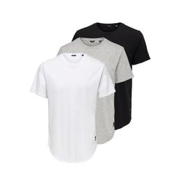 Only & Sons Only & Sons Herren ONLY & SONS Rundhalsshirt &raquo;ONSMATT LONGY SS TEE 3-PACK&laquo; Packung, 3 tlg. Baumwolle, lang geschnitten S