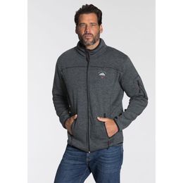 MAN'S WORLD Man's World Damen Strickfleecejacke f&uuml;r die &Uuml;bergangszeit, mit Rei&szlig;verschlusstaschen, mit Stehkragen blau L (52/54)