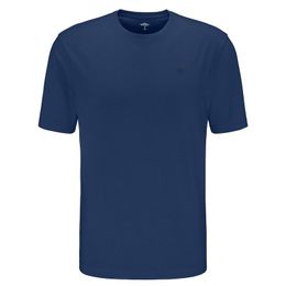 Fynch-Hatton Herren Fynch-Hatton T-Shirt &raquo;Fynch-Hatton Basic T-Shirt&laquo; Sommershirt in unifarben, mit Logostickerei blau L (54)