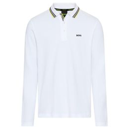 BOSS Green Herren BOSS Green Langarm-Poloshirt &raquo;Plisy&laquo; mit Streifen am Kragen XXL