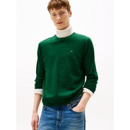 Tommy Hilfiger Herren Rundhalspullover &raquo;ESSENTIAL COTTON CREW NECK&laquo; Crewneck Regular Fit Premium Mode gr&uuml;n L