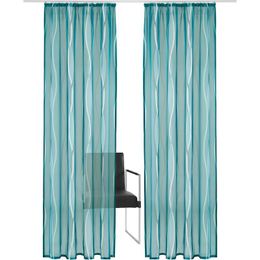 OTTO home Gardine &raquo;Dimona&laquo; Kr&auml;uselband 2 Stk. tlg. 2er-Set, transparent, Voile, Polyester blau Voile, Polyester