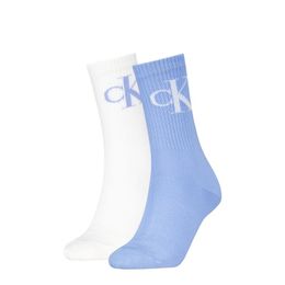 Calvin Klein Jeans Damen Socken &raquo;CKJ WOMEN SOCK MONOGRAM&laquo; 2 Paar, 2 Paar tlg. mit extra breitem B&uuml;ndchen, Cotton-Mix, elastisch 35-38
