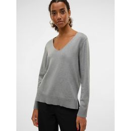 V&eacute;ro Moda Vero Moda Damen Strickpullover &raquo;VMSILJE LS V-NECK PULLOVER GA NOOS&laquo; schwarz XL