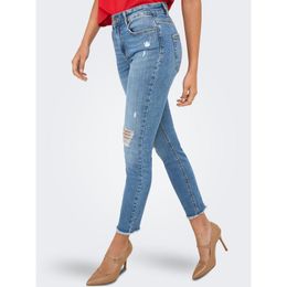 Only Damen Only Skinny-fit-Jeans &raquo;ONLBLUSH MID WAIST ANK RW SKINNY DES DNM&laquo; blau XS (34), L&auml;nge 30