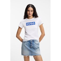 Hugo Blue Damen HUGO Blue T-Shirt &raquo;Classic Tee&laquo; mit Rundhals, Logodruck wei&szlig; XS
