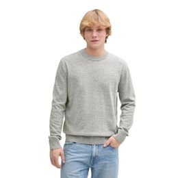 Tom Tailor Denim Herren Tom Tailor Denim Strickpullover in melierter Optik gr&uuml;n XXL