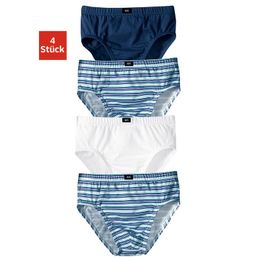 H.I.S. H.I.S Jungen Slip Packung, 4 Stk. cooler uni-Streifen-Mix blau 104, 4 Stk.