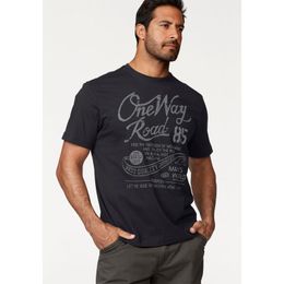MAN'S WORLD Man's World Herren T-Shirt Kurzarm, Regular Fit, mit Print, Rundhals, im Used-Look schwarz XL (56/58)