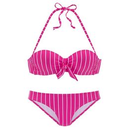 Vivance Damen B&uuml;gel-Bandeau-Bikini mit Zierschleife am Top lila 36, Cup C
