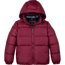 Tommy Hilfiger Jungen Daunenjacke &raquo;ESSENTIAL DOWN JACKET&laquo; mit Kapuze Baby bis 2 Jahre; mit Logo-Patch und Flaglabel rot 74
