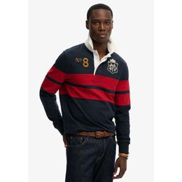Superdry Herren Langarmshirt &raquo;DOUBLE EMBLEM STRIPE RUGBY&laquo; S