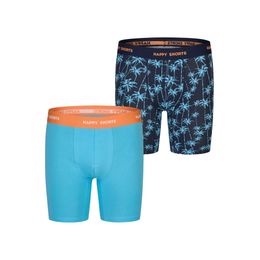 Happy Shorts Langer Boxer ' Jersey Boxer Briefs ' Herren Gr&ouml;&szlig;e XXL blau