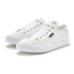 ELBSAND Damen Sneaker &raquo;Halbschuh, Slipper, Freizeitschuh, Stoffschuhe, Textilschuhe&laquo; aus Textil zum Reinschl&uuml;pfen mit elastischem Einsatz wei&szlig; 43