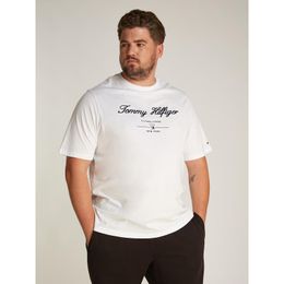 Tommy Hilfiger Big & Tall Tommy Hilfiger Big & Tall Herren Rundhalsshirt &raquo;BT-SCRIPT LOGO TEE-B&laquo; in Gro&szlig;en Gr&ouml;&szlig;en, Logostickerei wei&szlig; XXL