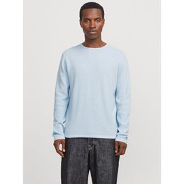 Jack & Jones Jack & Jones Herren Rundhalspullover &raquo;JJEGEORGE KNIT CREW NECK NOOS&laquo; mit Strick Optik blau XS