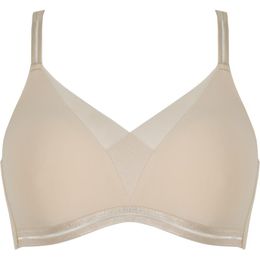 Naturana Damen B&uuml;gelloser BH &raquo;The Monday&laquo; feminin, bequem, ohne B&uuml;gel, verstellbare Tr&auml;ger beige 90, Cup B