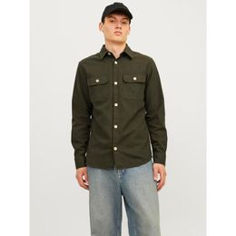 Jack & Jones Jack & Jones Herren Langarmhemd &raquo;JJEDARREN OVERSHIRT LS NOOS&laquo; gr&uuml;n S, N-Gr