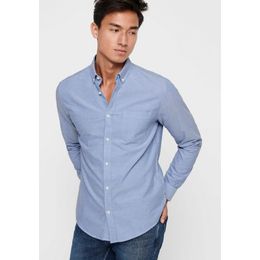 Only & Sons Only & Sons Herren ONLY & SONS Langarmhemd &raquo;ONSALVARO SLIM LS OXFORD SHIRT NOOS&laquo; blau XXL, N-Gr