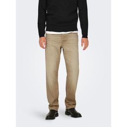 Only & Sons Only & Sons Herren ONLY & SONS Regular-fit-Jeans &raquo;ONSEDGE STRAIGHT BROMO 0017 DOT DNM NOOS&laquo; beige 28, L&auml;nge 30