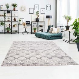 Carpet City Teppich &raquo;Platin 7885&laquo; rechteckig 11 mm H&ouml;he Kurzflor, Marokkanisch, Gl&auml;nzend durch Polyester grau Kunstfaser