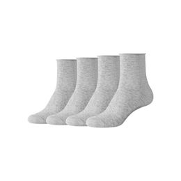 Camano Damen Socken &raquo;cotton fine&laquo; 4 Stk. tlg. Mit Rollrand grau 35-38