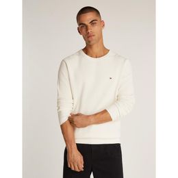 Tommy Hilfiger Herren Rundhalspullover &raquo;ESSENTIAL STRUCTURE CREW NECK mit Struktur und Label&laquo; unifarben, casual, regular fit, Baumwolle, Rundhals wei&szlig;