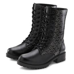 Lascana Damen Lascana Stiefelette mit modischem Druck, Stiefel, Boots VEGAN schwarz 41