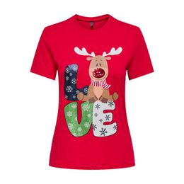 Only Damen Only Rundhalsshirt &raquo;ONLXMAS YRSA CHRISTMAS REG S/S TOP JRS&laquo; f&uuml;r Weihnachten M