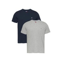 Tommy Jeans Damen Rundhalsshirt &raquo;TJM XSLIM 2PACK JERSEY TEE EXT&laquo; Packung, 2er-Pack, Logostickerei, 2Pack blau L