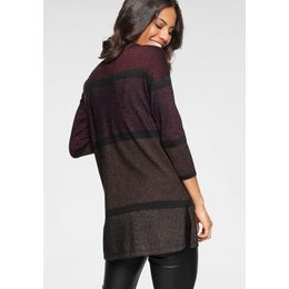Laura Scott Damen Longpullover mit feinem Glanzeffekt und 3/4 &Auml;rmeln rot 40