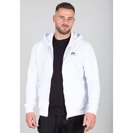 Alpha Industries Herren Kapuzensweatjacke &raquo;Basic Zip Hoody SL&laquo; Baumwollmischung, regular fit wei&szlig; S