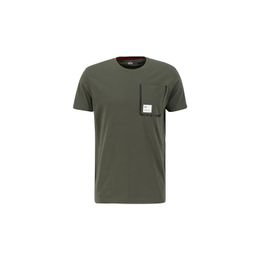 Alpha Industries Herren T-Shirt &raquo;Label Pocket T-Shirt&laquo; gr&uuml;n L