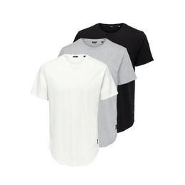 Only & Sons Only & Sons Herren ONLY & SONS Rundhalsshirt &raquo;ONSMATT LONGY SS TEE 3-PACK&laquo; Packung, 3 Stk. Baumwolle, lang geschnitten M