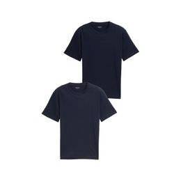 Tom Tailor Herren Tom Tailor T-Shirt Packung, 2 Stk. mit Logo Print blau XL