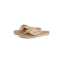 Tommy Hilfiger Damen Zehentrenner &raquo;TH ELEVATED BEACH SANDAL&laquo; , Sommerschuh, Bequemschuh, Flats, Schlappen mit TH-Schmuckelement braun 35