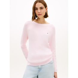 Tommy Hilfiger Damen Strickpullover &raquo;CO CARDI FINE GG LS BOAT-NK SWT&laquo; mit Raglan&auml;rmel, Logostickerei XS (34)