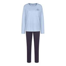 Triumph Pyjama ' Jersey Dream Sets ' Damen Gr&ouml;&szlig;e S hellblau / dunkelblau Winterkleid
