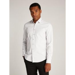 Calvin Klein Herren Businesshemd &raquo;POPLIN STRETCH SLIM SHIRT&laquo; mit Kentkragen, Logoprint auf Brusth&ouml;he lila 39, N-Gr