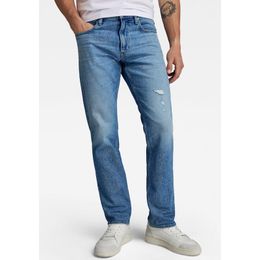 G-Star Raw G-Star Herren G-STAR Straight-Jeans &raquo;Mosa Straight&laquo; mit hellen N&auml;hten blau 32, L&auml;nge 34