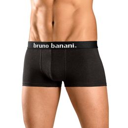 Bruno Banani Herren Hipster Packung, 4 Stk. knapp sitzende Boxershorts in uni oder gemustert aus Baumwollmischung schwarz S, 4 Stk.